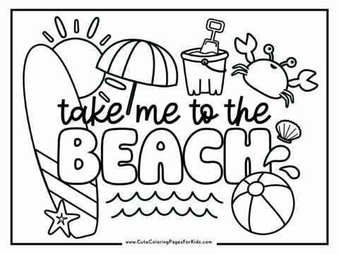 9 Beach Coloring Pages (Free Printable PDFs) - Cute Coloring Pages For Kids