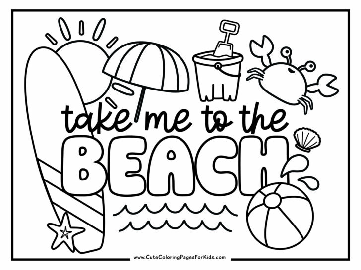 9 Beach Coloring Pages (Free Printable PDFs) - Cute Coloring Pages For Kids