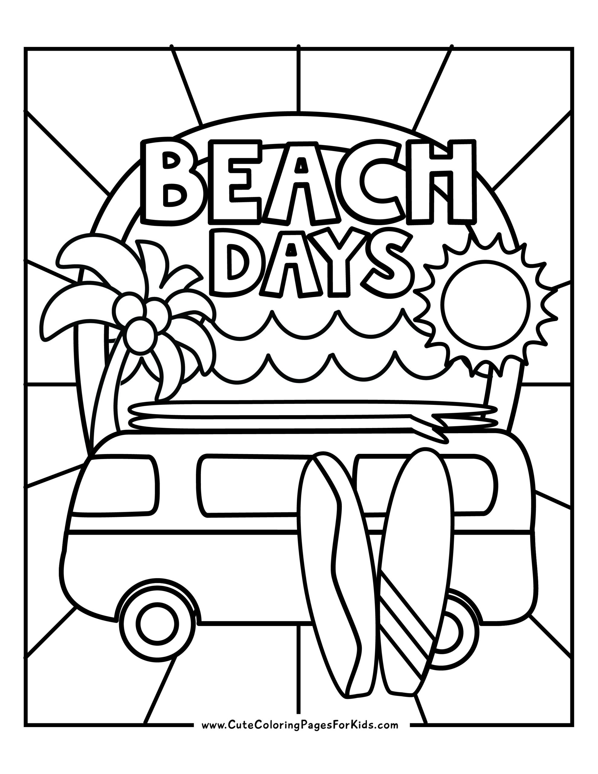 9 Beach Coloring Pages (Free Printable PDFs) - Cute Coloring Pages For Kids