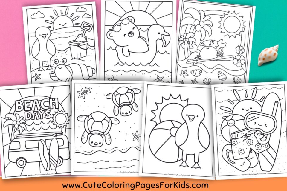 9 Beach Coloring Pages (Free Printable PDFs) - Cute Coloring Pages For Kids