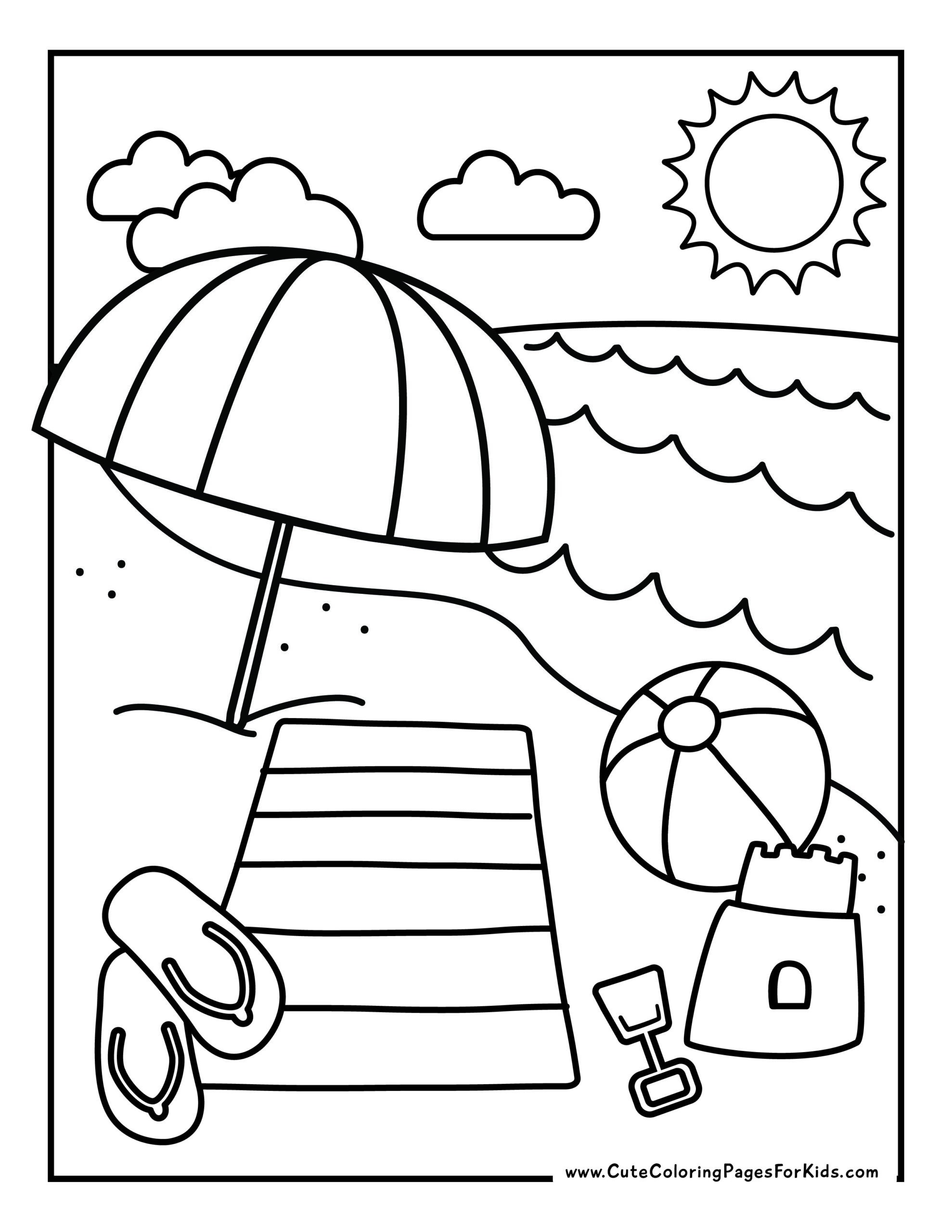 9 Beach Coloring Pages (Free Printable PDFs) - Cute Coloring Pages For Kids