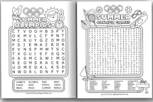 Summer Olympics Word Search: 3 Fun & Free Printables - Cute Coloring ...