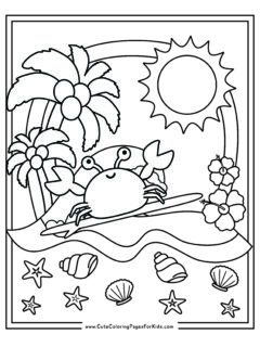 9 Beach Coloring Pages (Free Printable PDFs) - Cute Coloring Pages For Kids