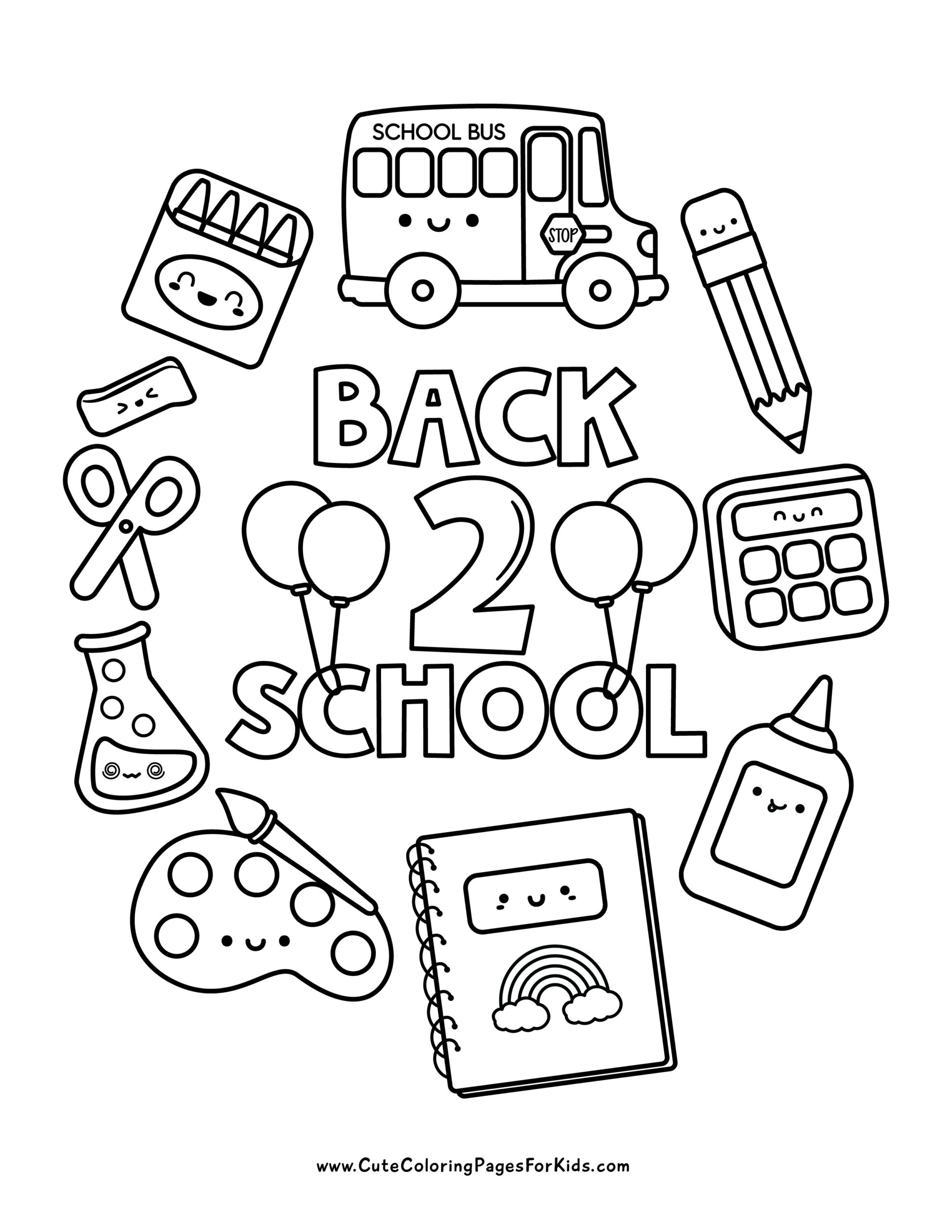25 Back to School Coloring Pages (Free Printables) - Cute Coloring ...