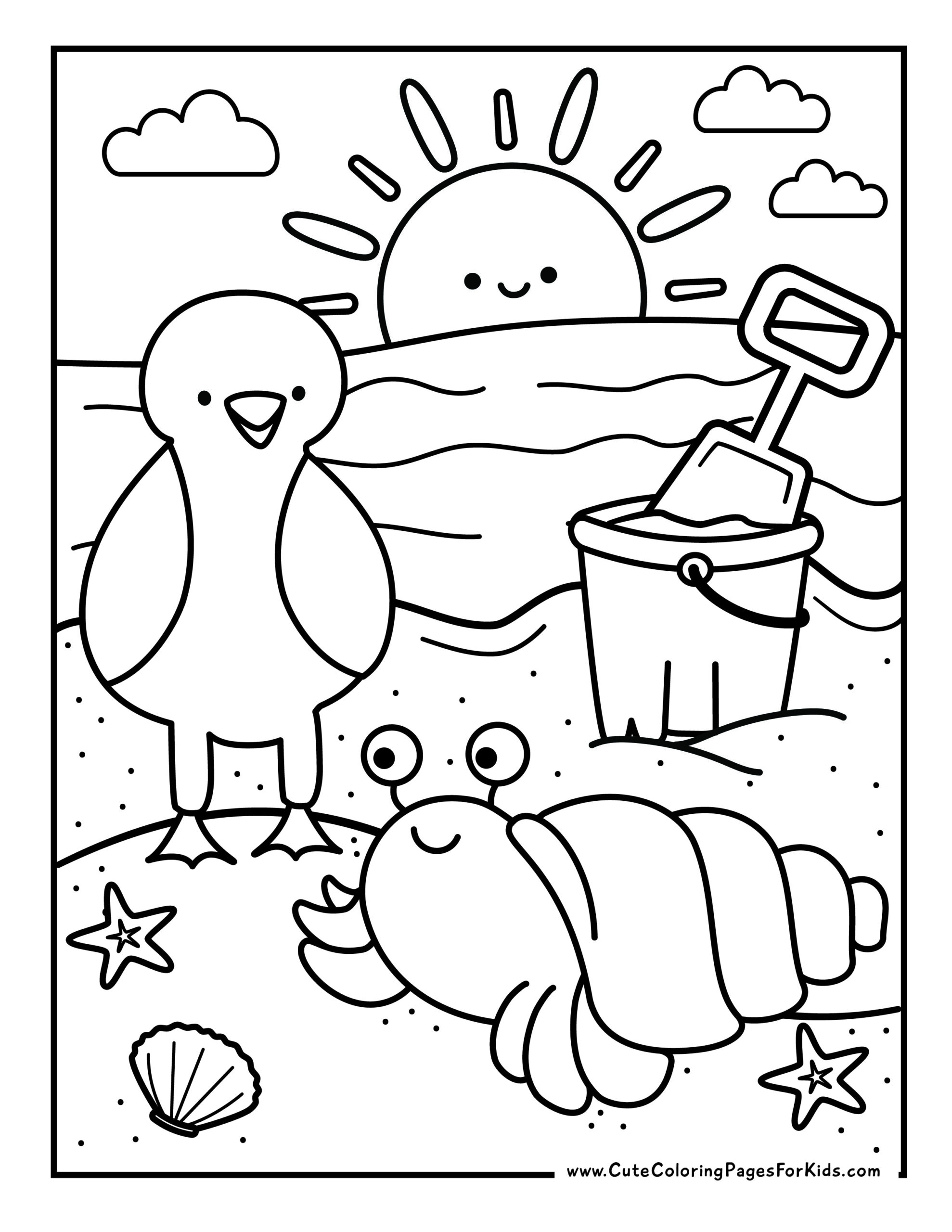 9 Beach Coloring Pages (Free Printable PDFs) - Cute Coloring Pages For Kids
