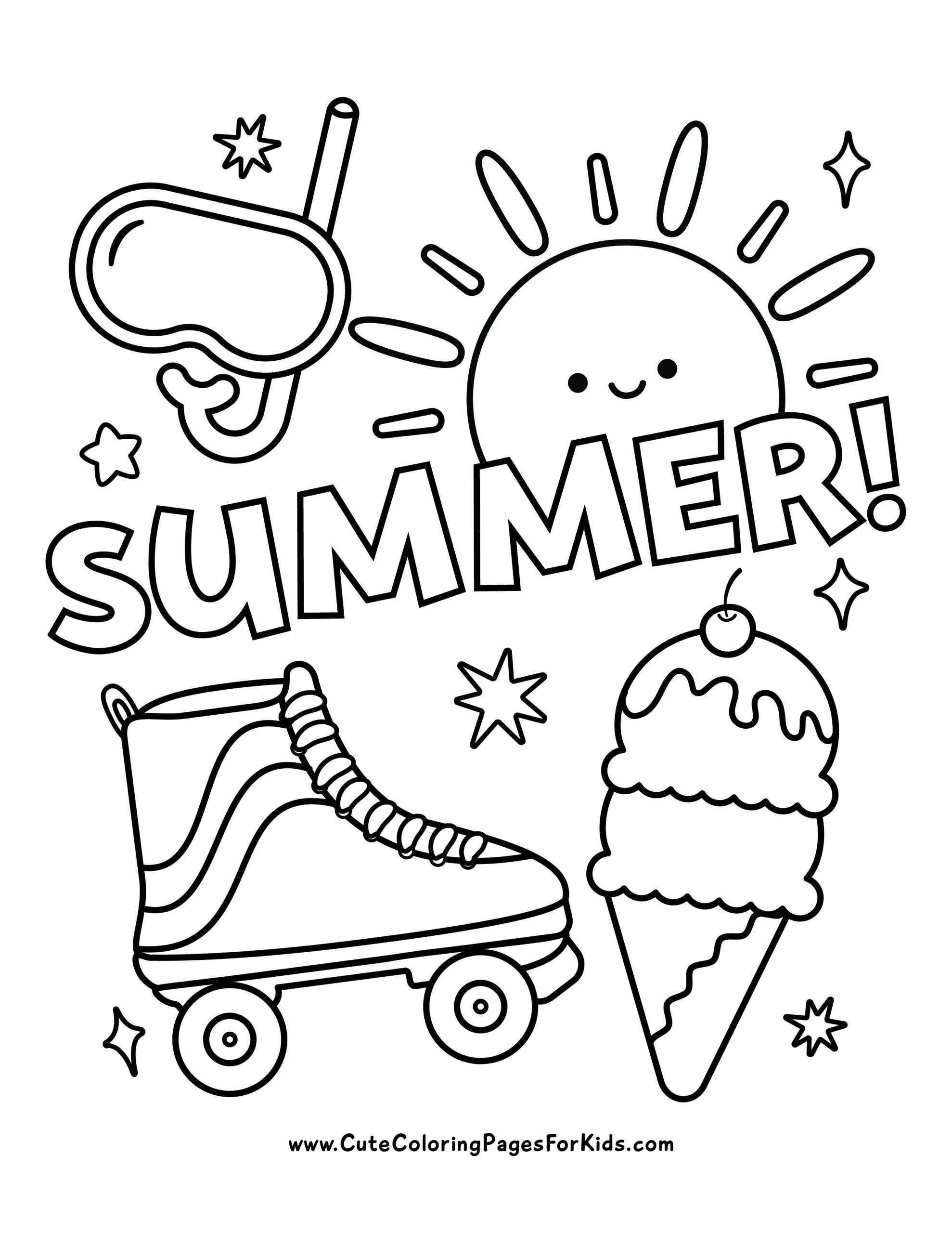 Summer Coloring Pages (10 Free Printable PDF Downloads) - Cute Coloring ...