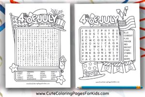 4th of July Word Search: Free Printable Activity for Kids - Cute ...