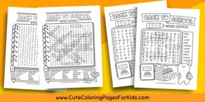 Free Printable Back to School Word Search Puzzles for Kids - Cute ...
