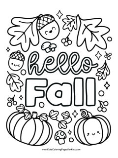 16 Fall Coloring Pages (Free Printable PDF Downloads) - Cute Coloring ...