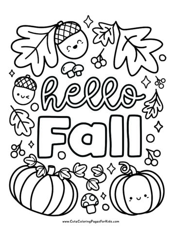 16 Fall Coloring Pages (Free Printable PDF Downloads) - Cute Coloring ...
