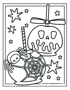 Halloween Candy and Treats Coloring Pages (Free Printable) - Cute ...