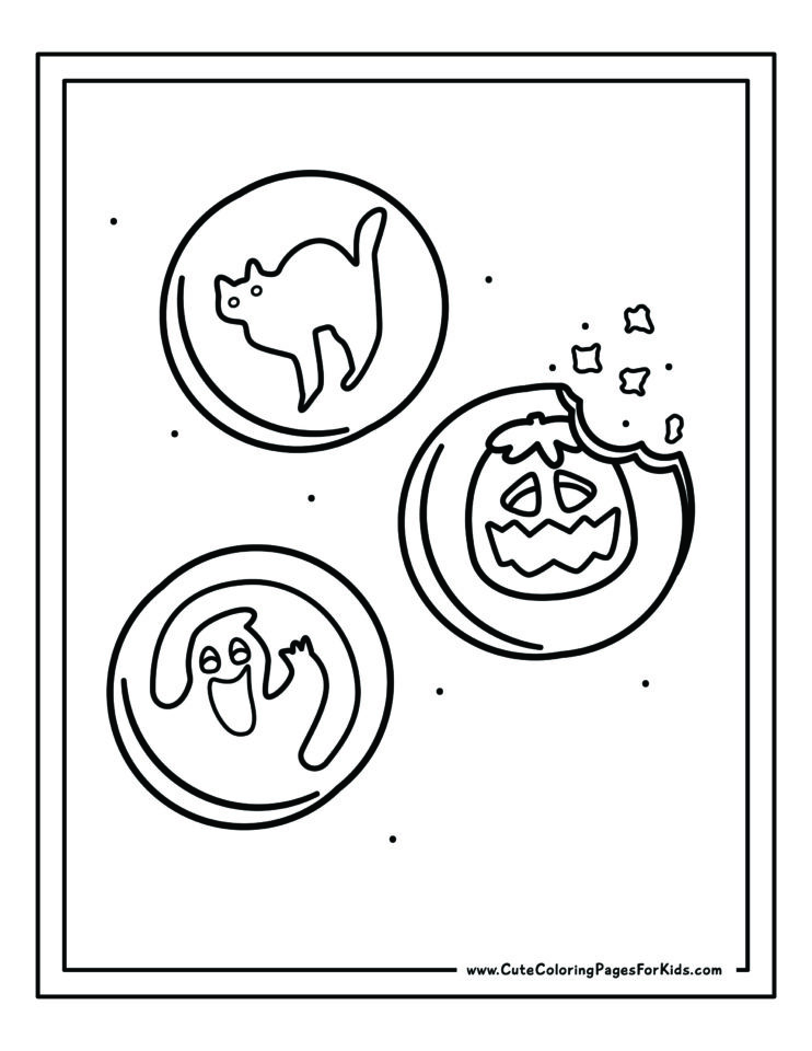 Halloween Candy and Treats Coloring Pages (Free Printable) - Cute ...