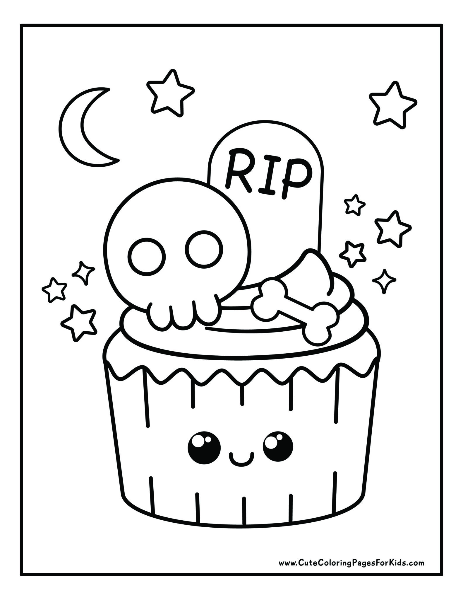 Halloween Candy and Treats Coloring Pages (Free Printable) - Cute ...
