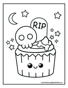 Halloween Candy and Treats Coloring Pages (Free Printable) - Cute ...