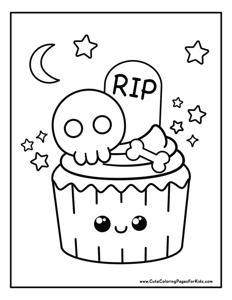 Halloween Candy and Treats Coloring Pages (Free Printable) - Cute ...