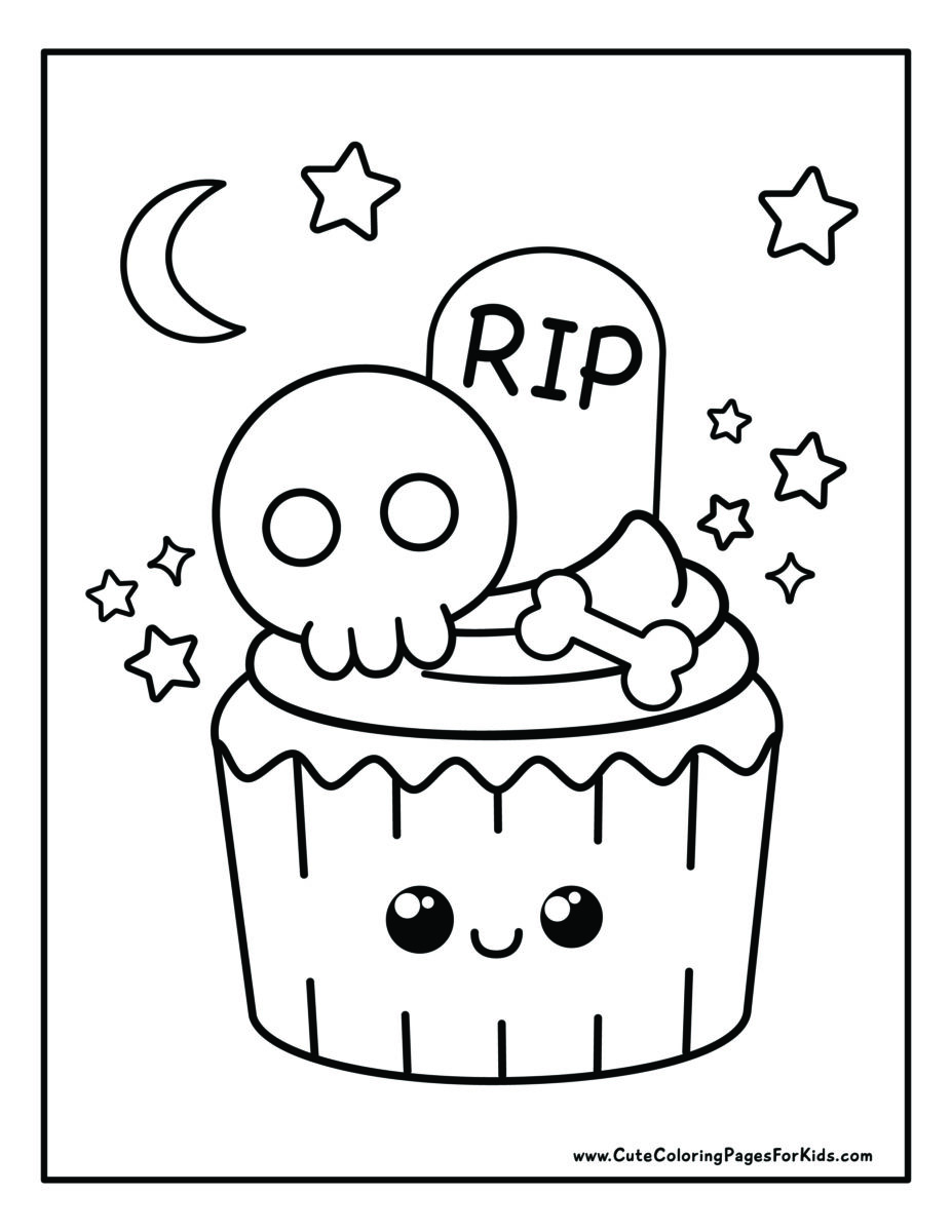 Halloween Candy and Treats Coloring Pages (Free Printable) - Cute ...