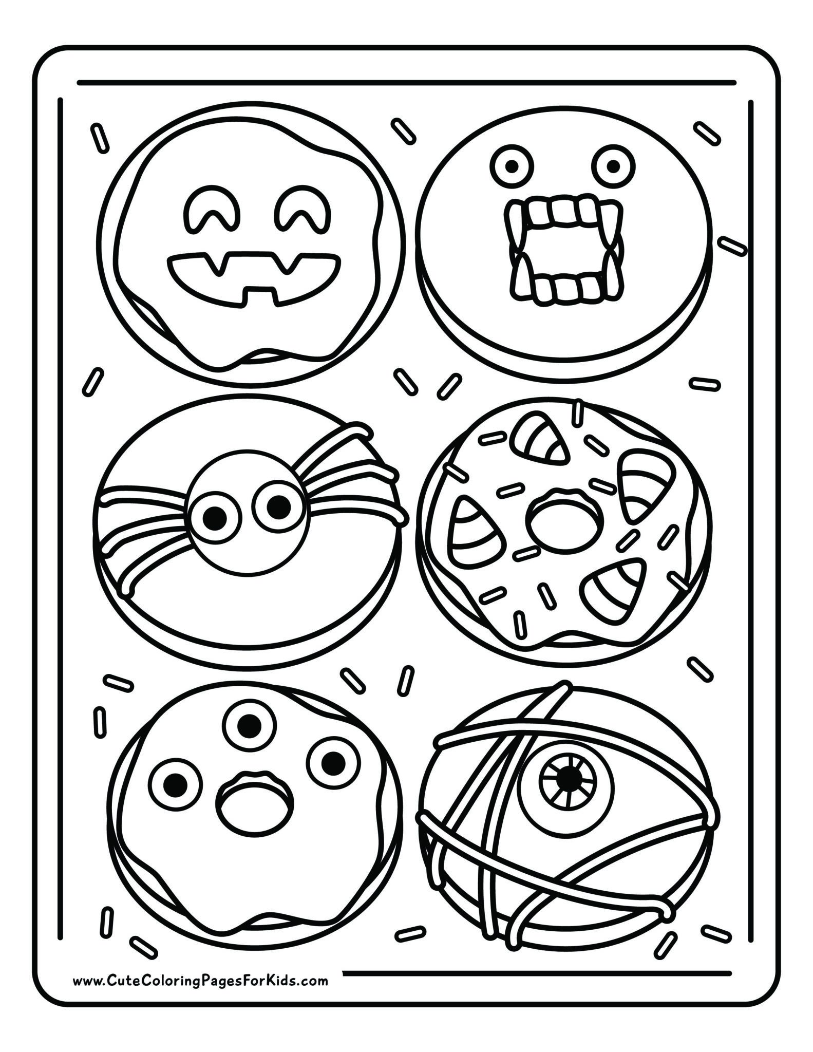 Halloween Candy and Treats Coloring Pages (Free Printable) - Cute ...
