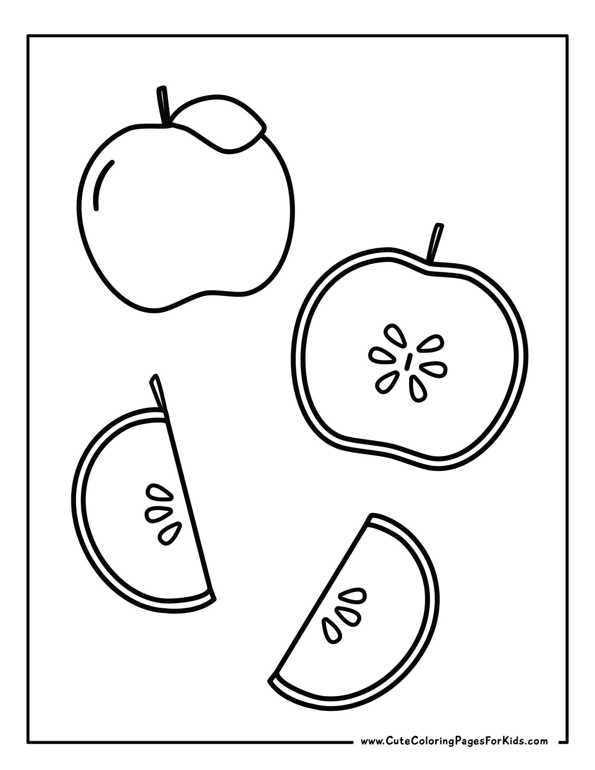 Apple Coloring Pages (Free Printables) - Cute Coloring Pages For Kids