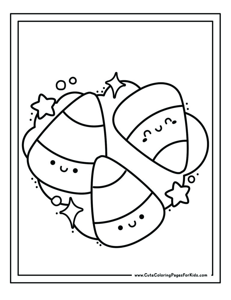 Halloween Candy and Treats Coloring Pages (Free Printable) - Cute ...