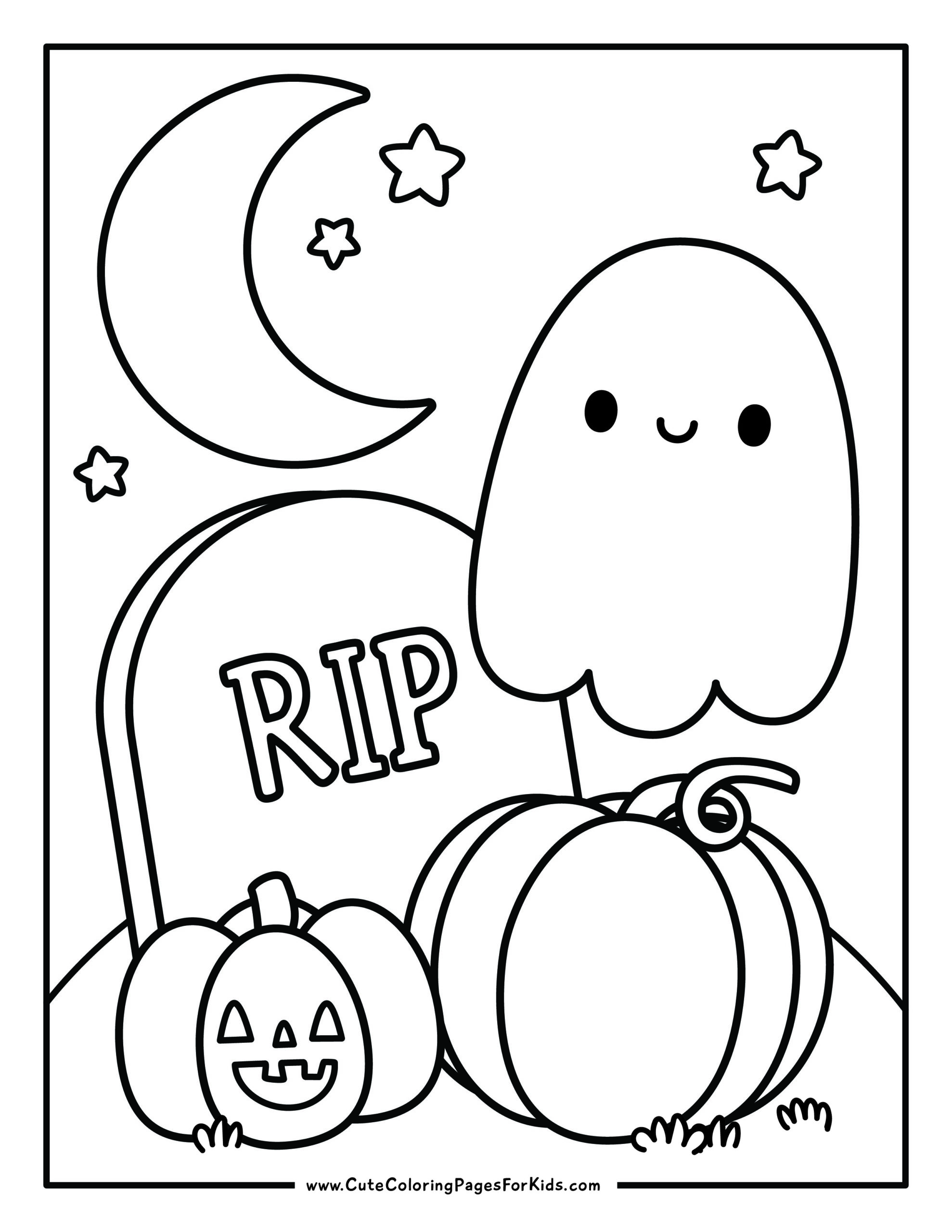 7 Cute Ghost Coloring Pages (Free Printable PDFs) - Cute Coloring Pages ...