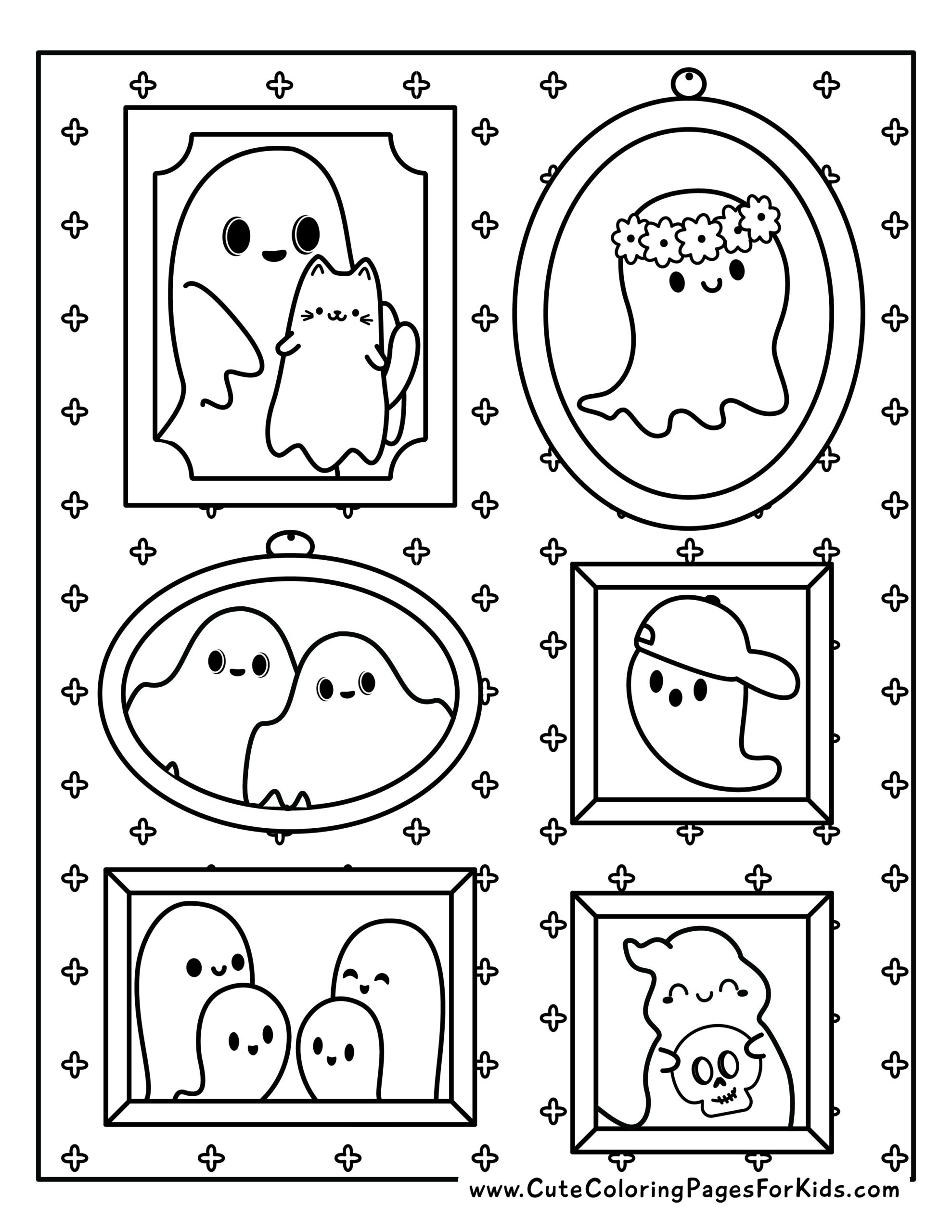 7 Cute Ghost Coloring Pages (Free Printable PDFs) - Cute Coloring Pages ...