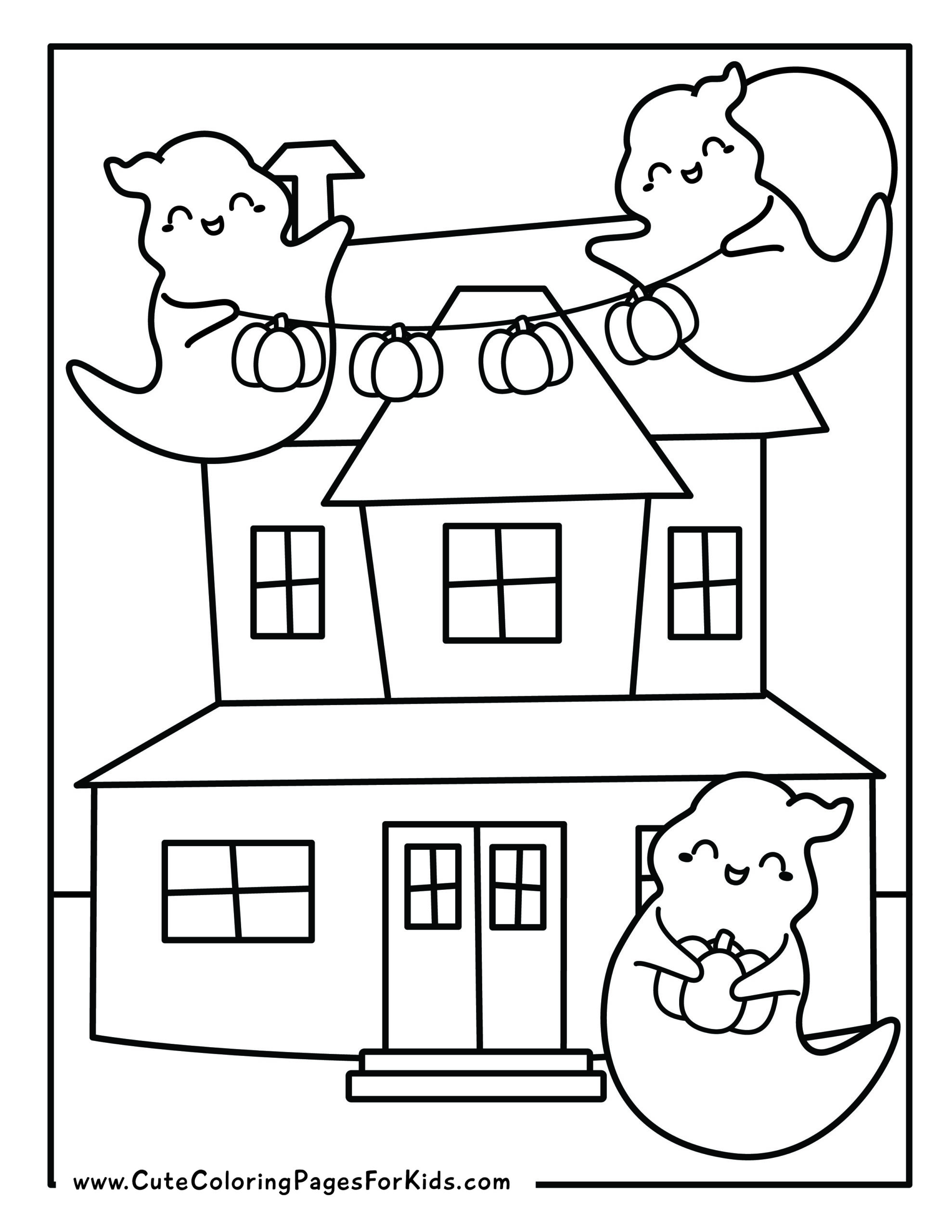 7 Cute Ghost Coloring Pages (Free Printable PDFs) - Cute Coloring Pages ...