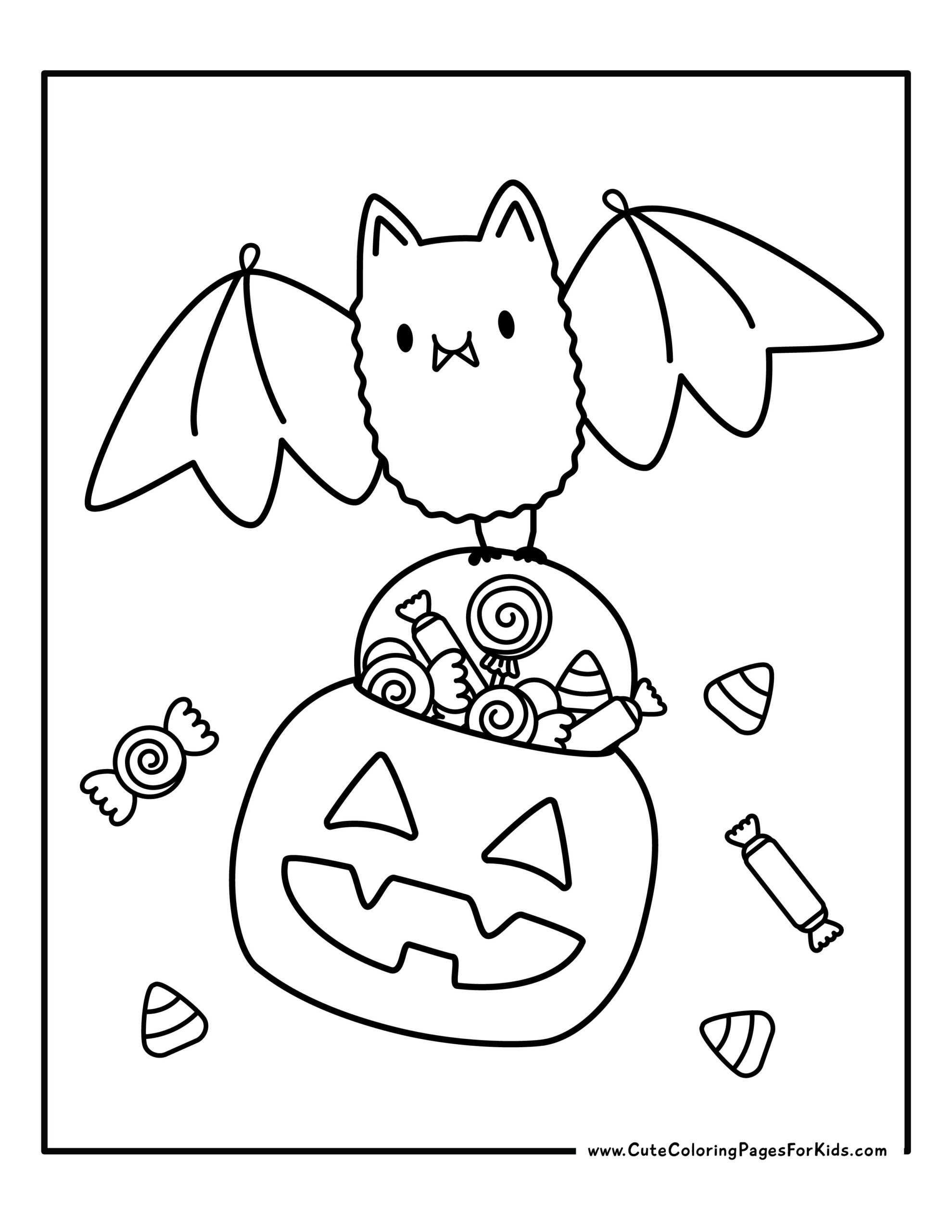 18 Cute Halloween Coloring Pages (Free Printable PDFs) - Cute Coloring ...