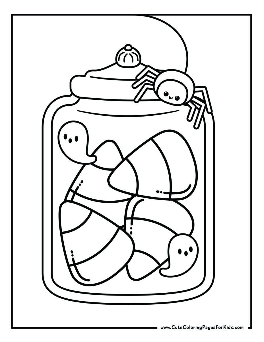 Halloween Candy and Treats Coloring Pages (Free Printable) - Cute ...