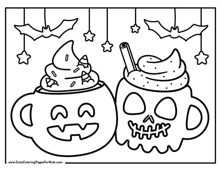 Halloween Candy and Treats Coloring Pages (Free Printable) - Cute ...