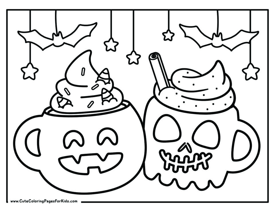 Halloween Candy and Treats Coloring Pages (Free Printable) - Cute ...
