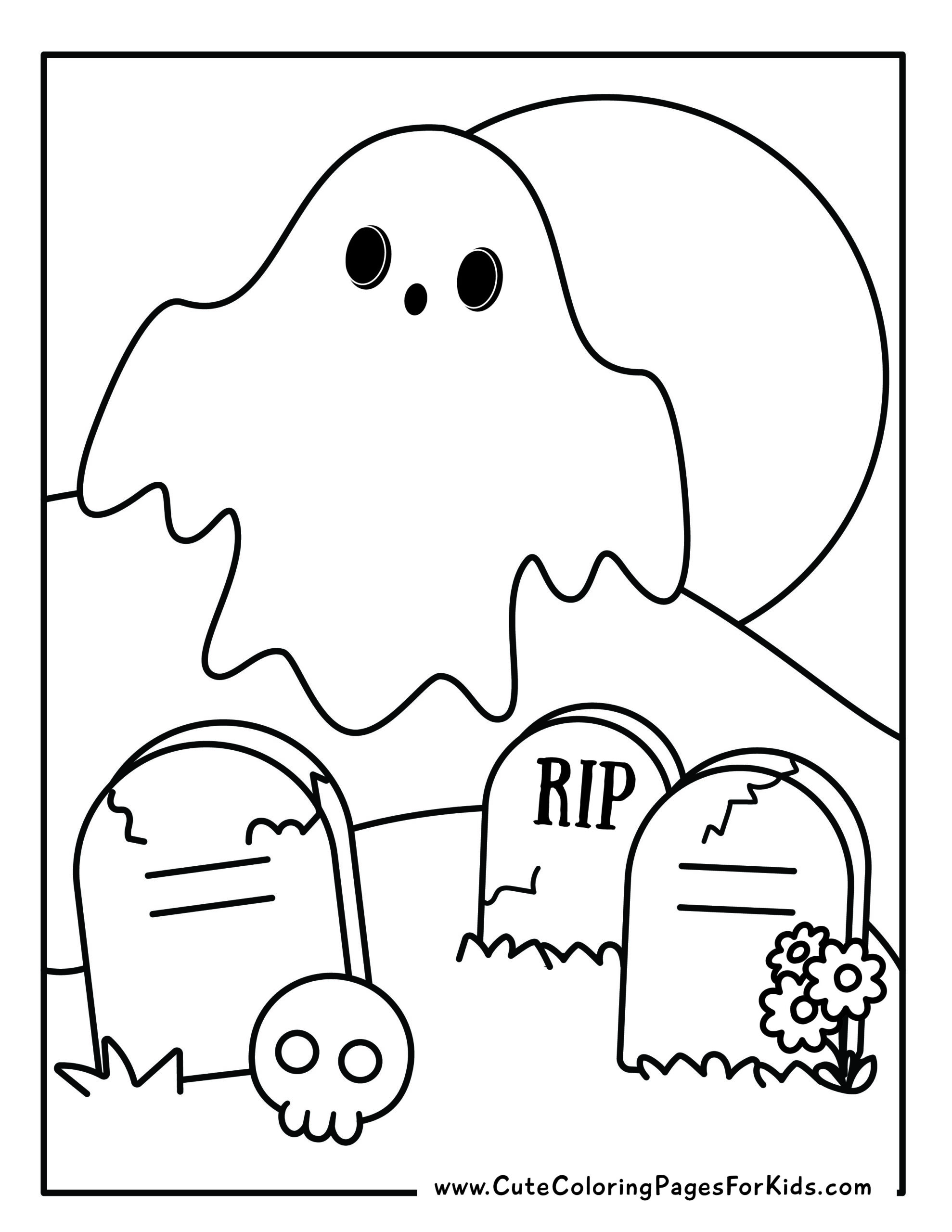 7 Cute Ghost Coloring Pages (Free Printable PDFs) - Cute Coloring Pages ...