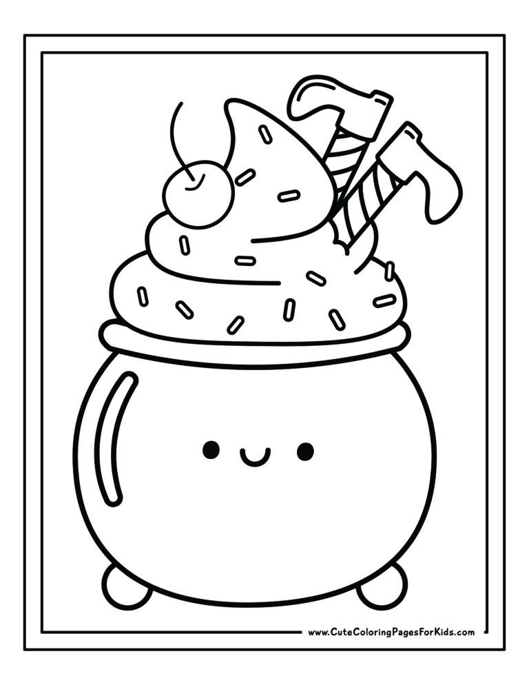 Halloween Candy and Treats Coloring Pages (Free Printable) - Cute ...