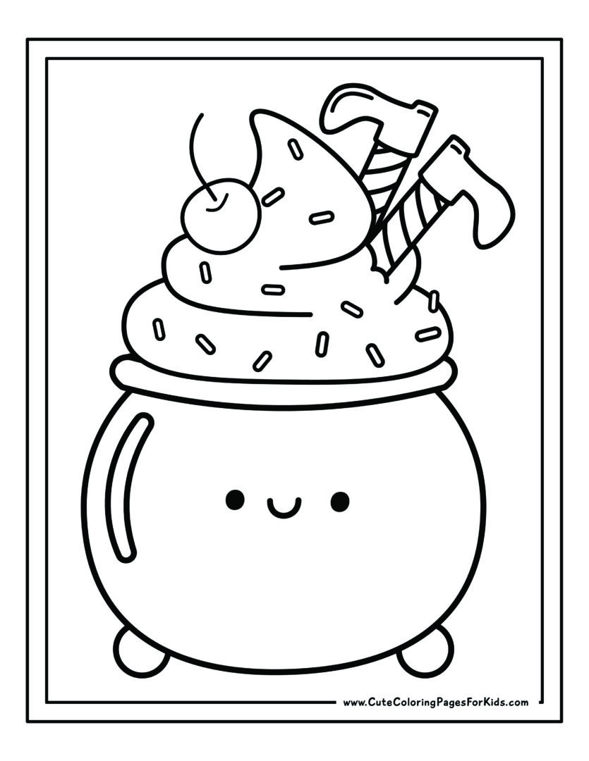 Halloween Candy and Treats Coloring Pages (Free Printable) - Cute ...