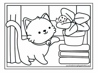 Kitty Cat Coloring Pages: 10 Free Printable PDFs - Cute Coloring Pages ...
