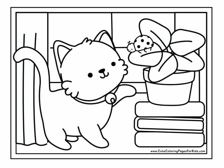 Kitty Cat Coloring Pages: 10 Free Printable PDFs - Cute Coloring Pages ...