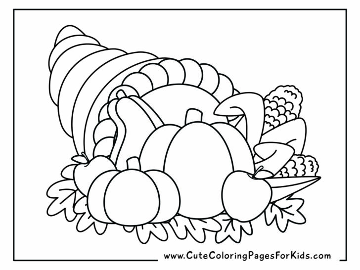 10 Thanksgiving Coloring Pages (Free Printable PDFs) - Cute Coloring ...