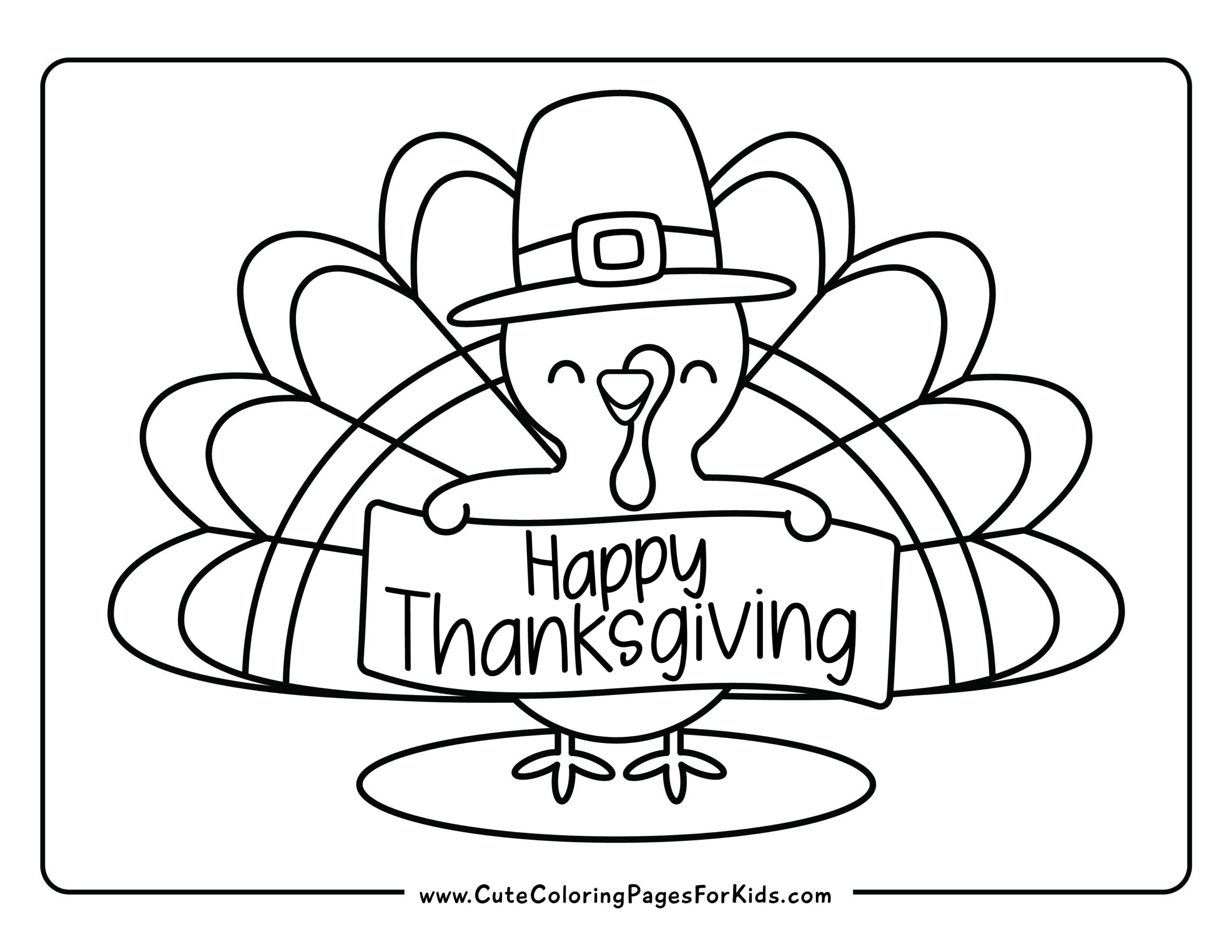 10 Thanksgiving Coloring Pages (Free Printable PDFs) - Cute Coloring ...