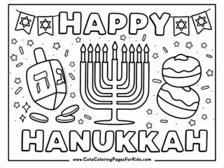 Hanukkah Coloring Pages (Free Printable PDFs) - Cute Coloring Pages For ...