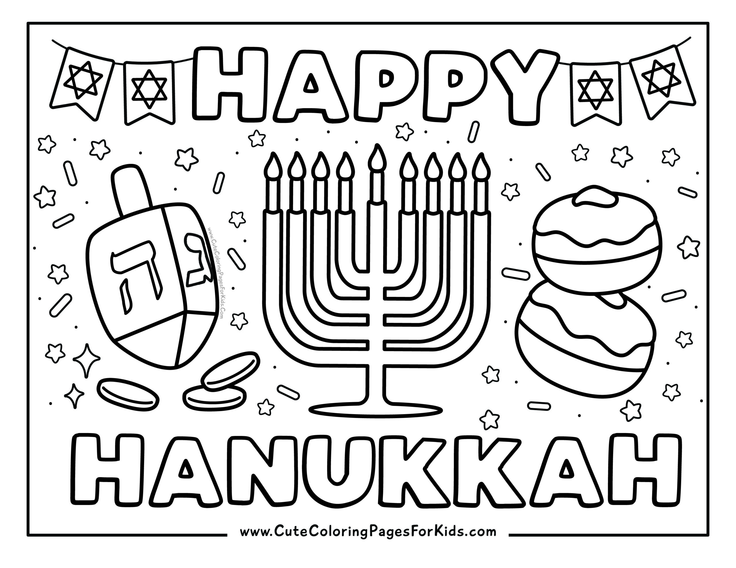 Hanukkah Coloring Pages (Free Printable PDFs) - Cute Coloring Pages For ...