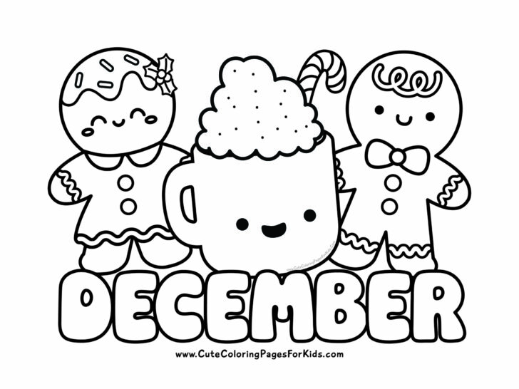 December Coloring Pages: 4 Free Printable Coloring Sheets - Cute ...