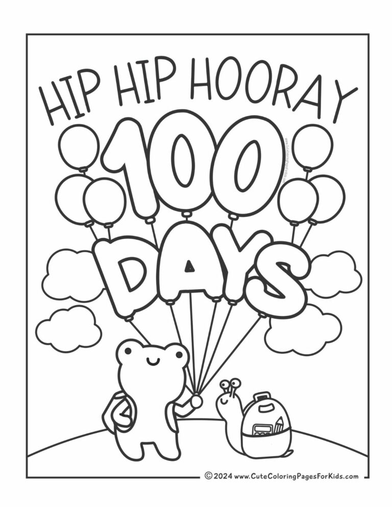 100th Day of School Coloring Pages (Free Printable PDFs) - Cute ...