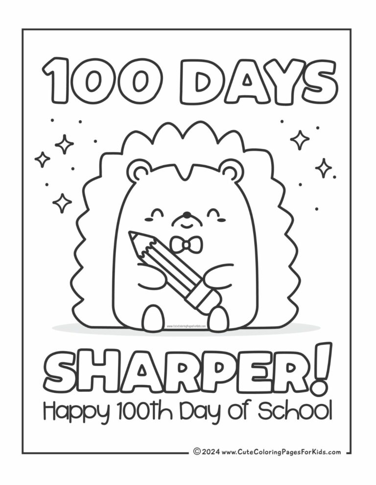100th Day of School Coloring Pages (Free Printable PDFs) - Cute ...