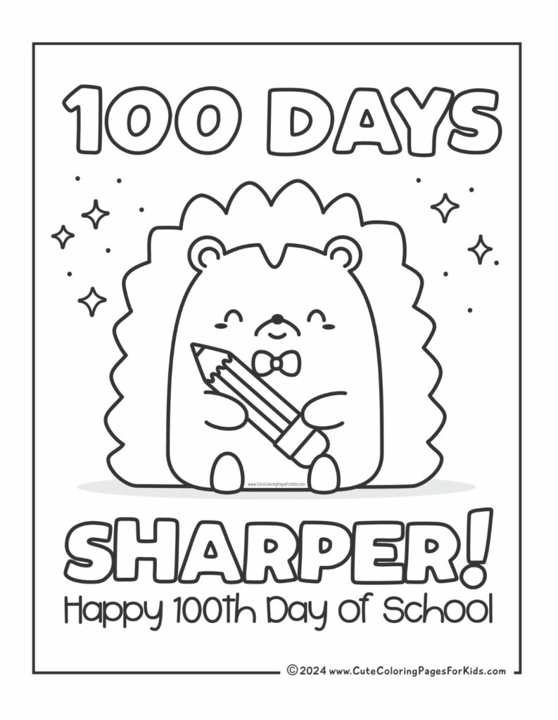 100th Day of School Coloring Pages (Free Printable PDFs) - Cute ...