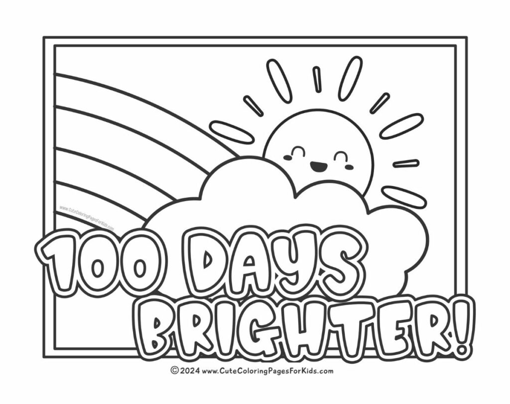 100th Day of School Coloring Pages (Free Printable PDFs) - Cute ...