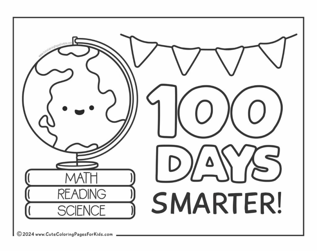 100th Day of School Coloring Pages (Free Printable PDFs) - Cute ...