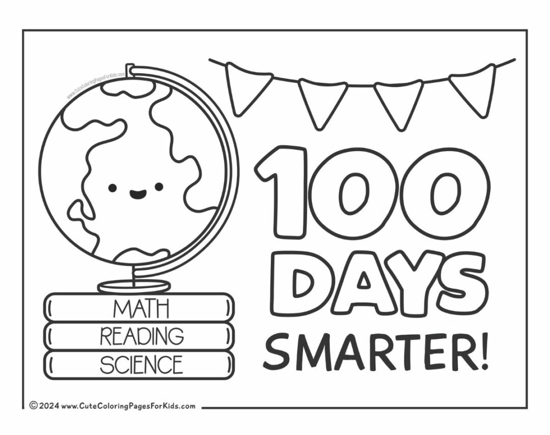 100th Day of School Coloring Pages (Free Printable PDFs) - Cute ...