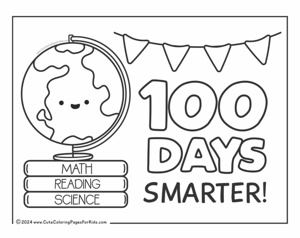 100th Day of School Coloring Pages (Free Printable PDFs) - Cute ...