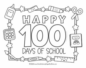 100th Day of School Coloring Pages (Free Printable PDFs) - Cute ...