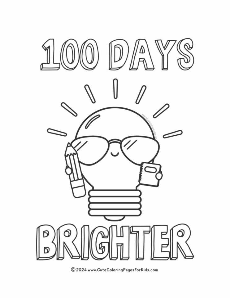 100th Day of School Coloring Pages (Free Printable PDFs) - Cute ...