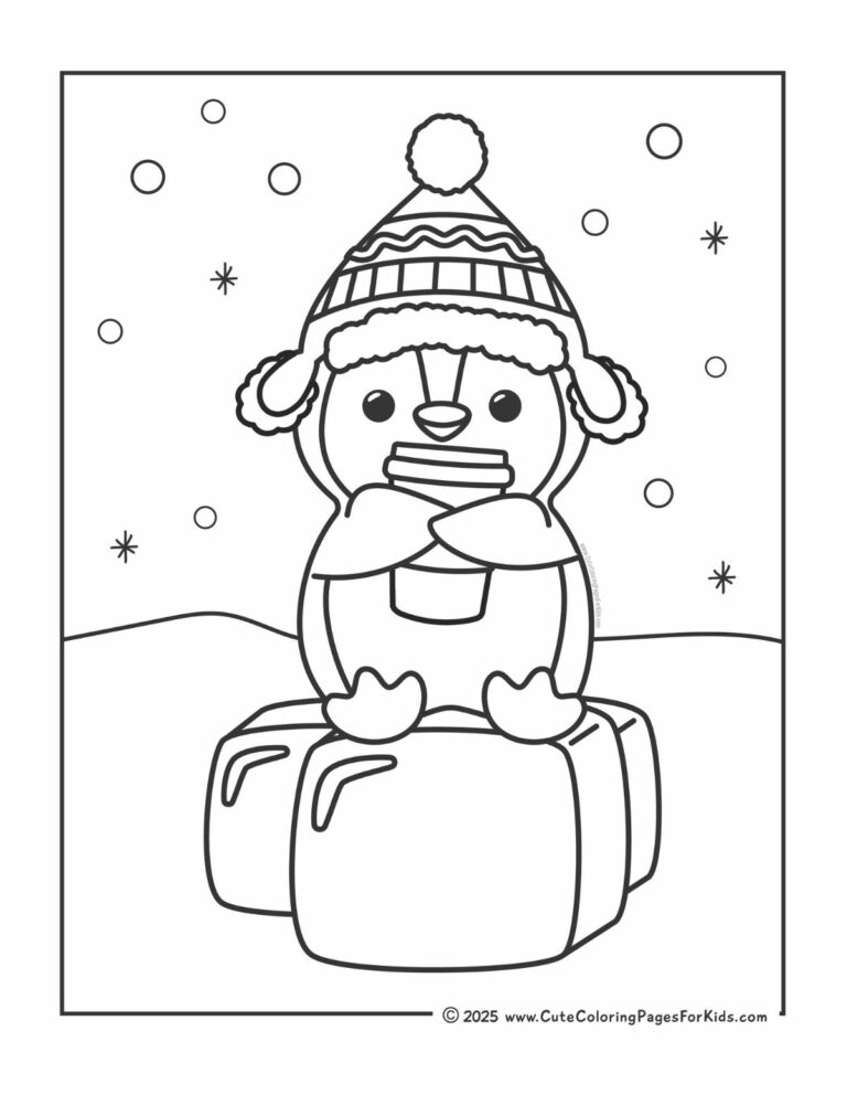 Penguin Coloring Pages (Free and Easy Printables) - Cute Coloring Pages ...